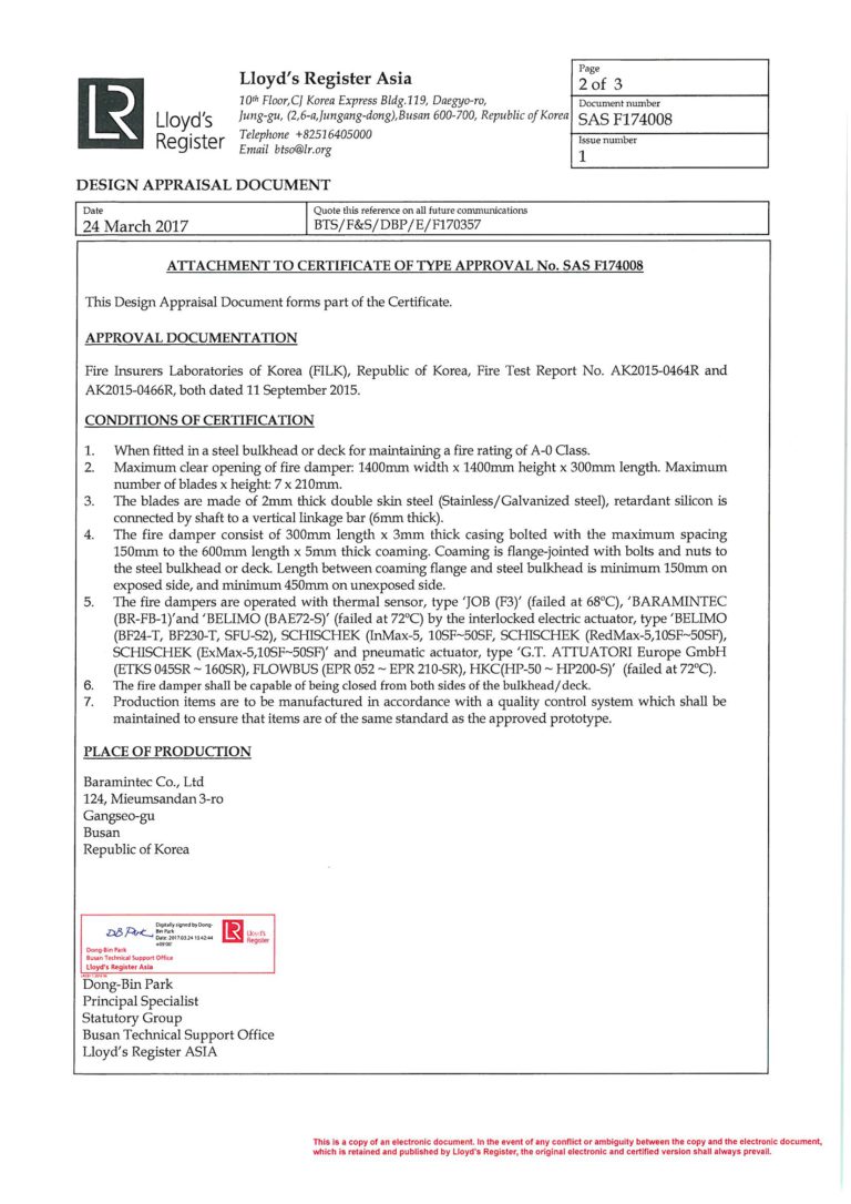 certification - Baramintec