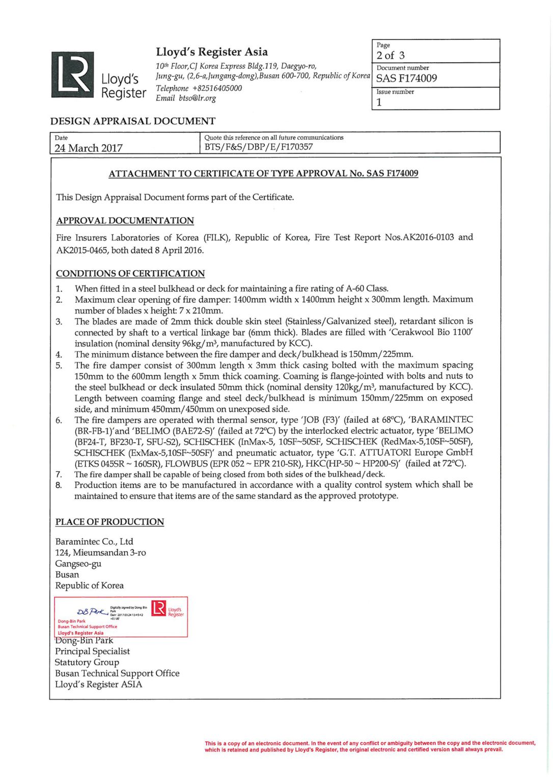 certification - Baramintec